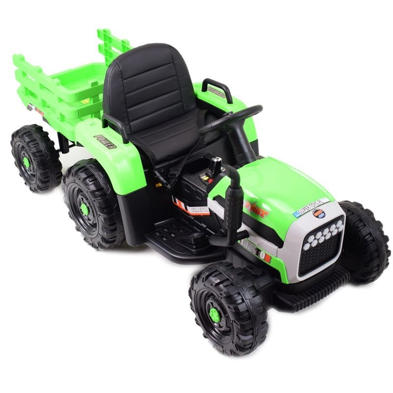 SUPER TRAKTOR FAST NA AKUMULATOR Z PRZYCZEPĄ, MIĘKKIE KOŁA, MIĘKKIE ...